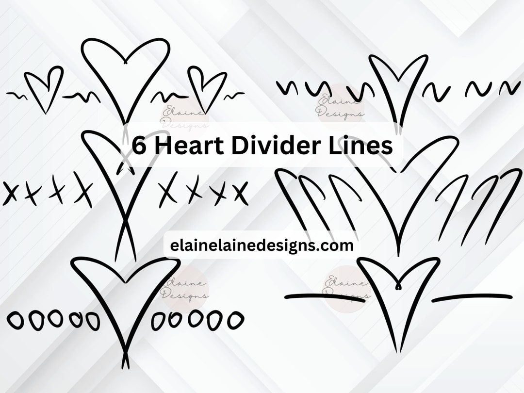 Heart Dividers, Lines Png, Lines Jpg, Doodle Lines, Doodle Dividers ...