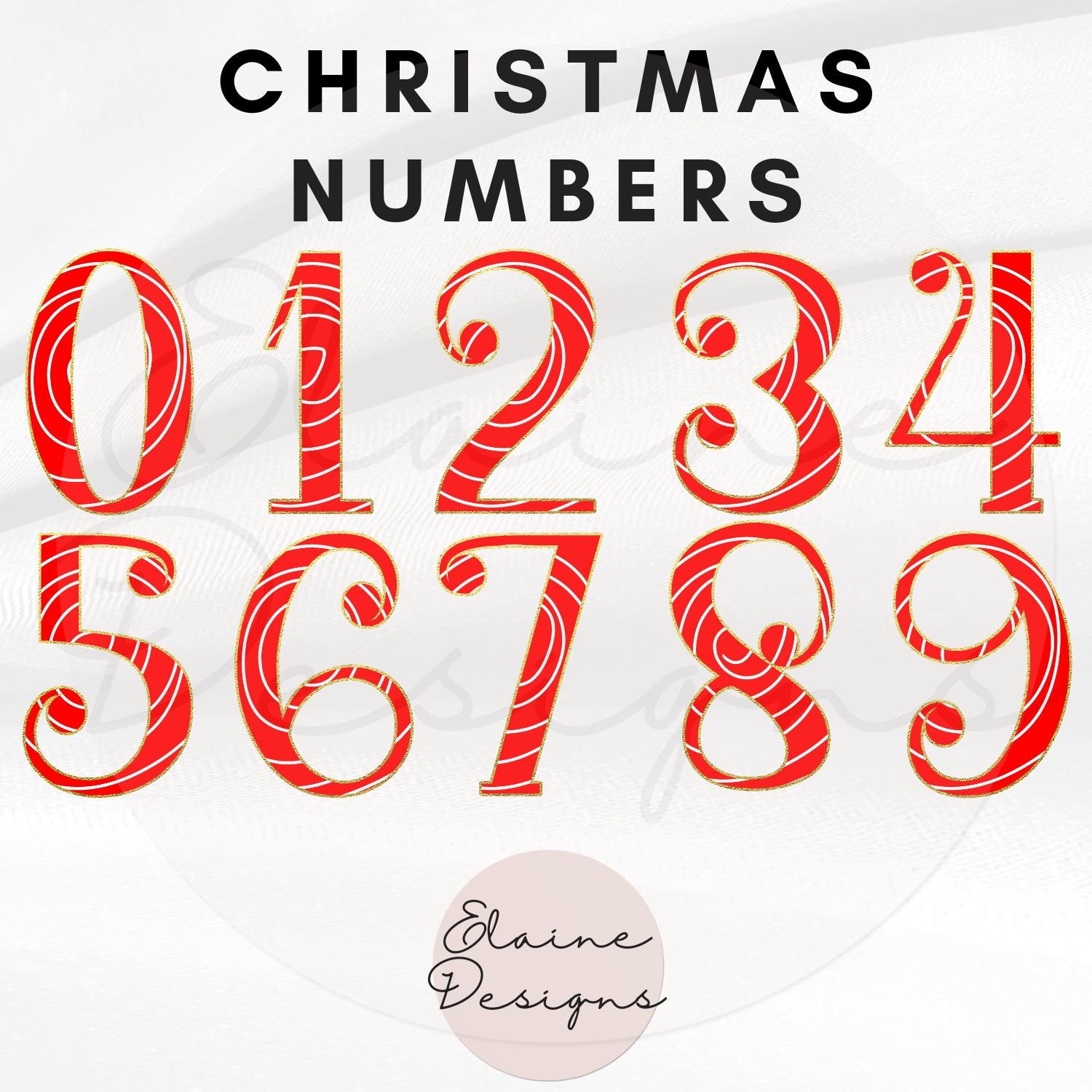 Christmas Numbers Red Numbers Green Sparkly Table Numbers Party Numbers ...