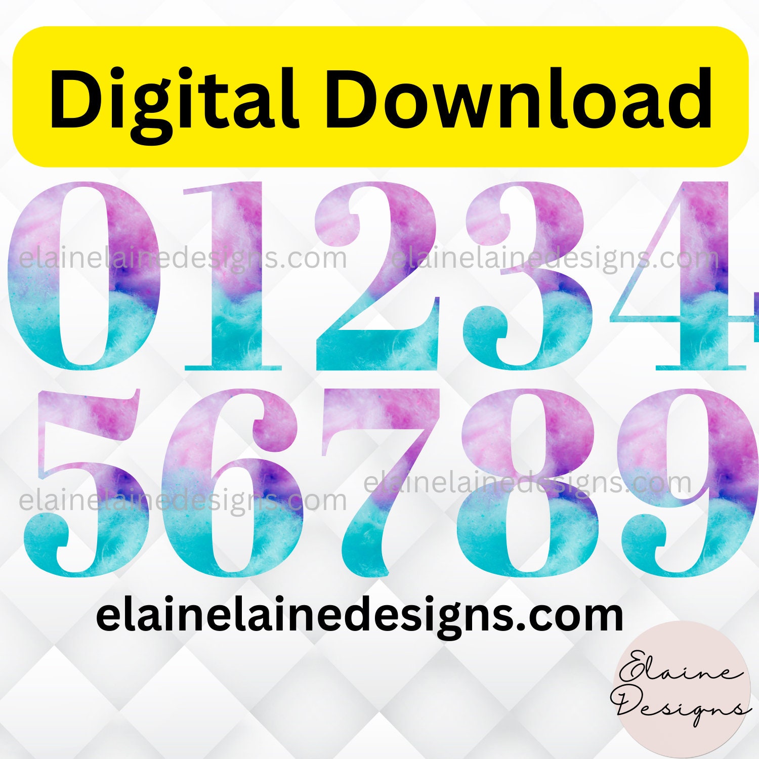 Numbers PNG, Printable Numbers, Cotton Candy Numbers, Fluffy, Sweet ...