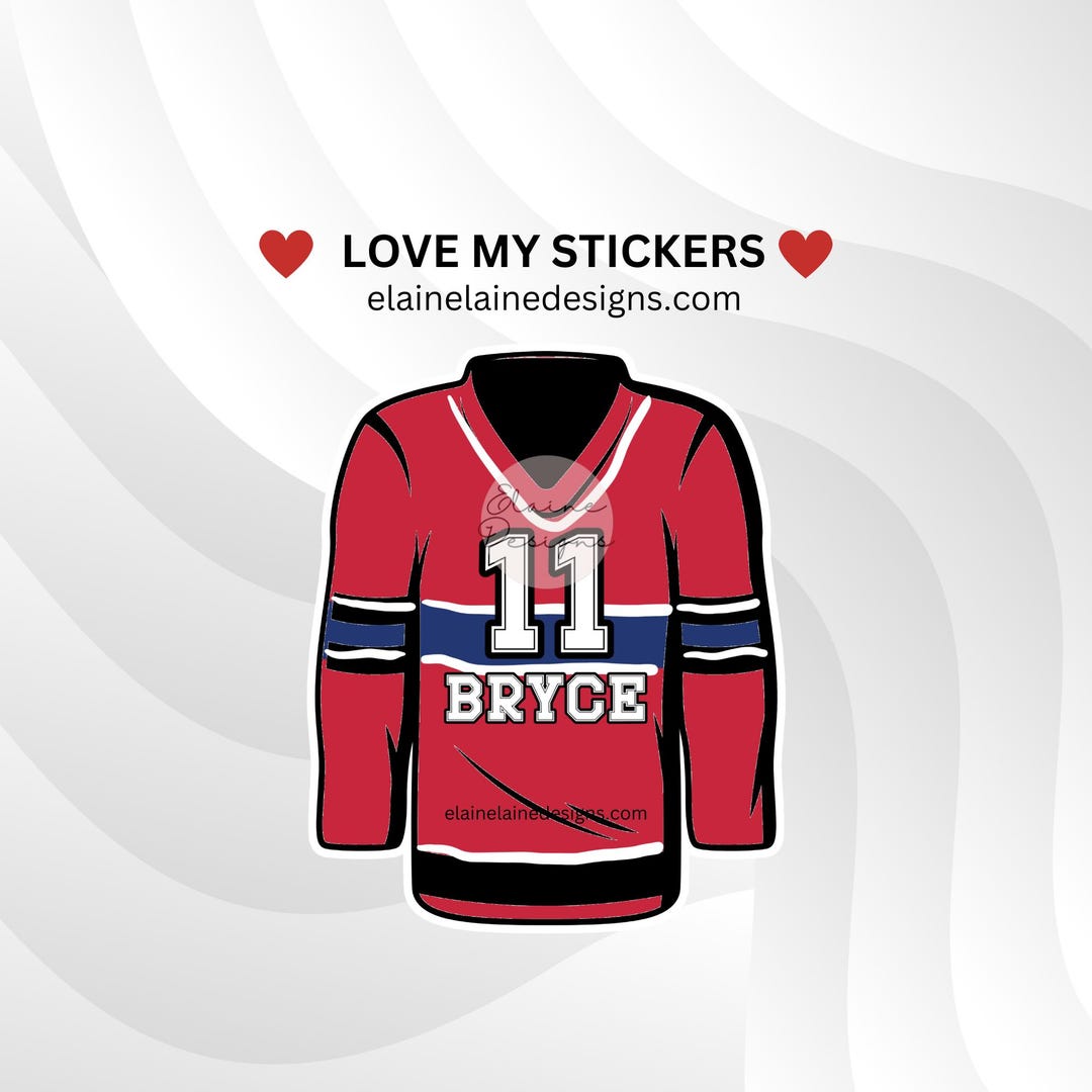 Hockey Jersey Sticker, Montreal Canadiens Hockey Sticker, Custom Hockey ...