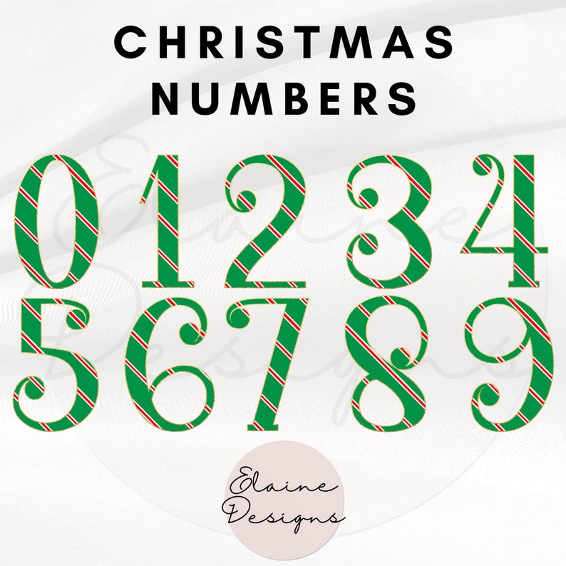 Christmas Numbers Green Numbers Green Sparkly Table Numbers Party ...