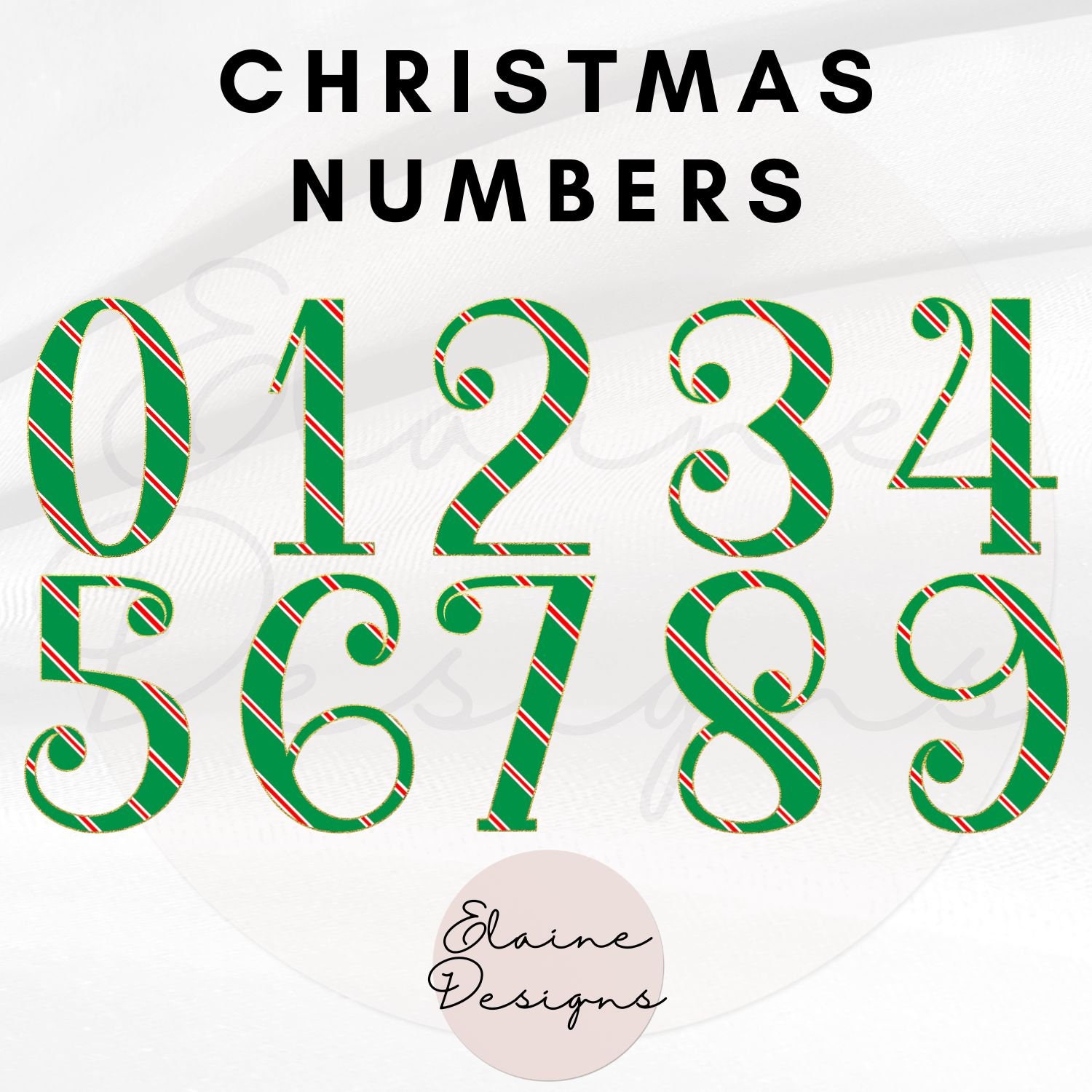Christmas Numbers Green Numbers Green Sparkly Table Numbers Party ...
