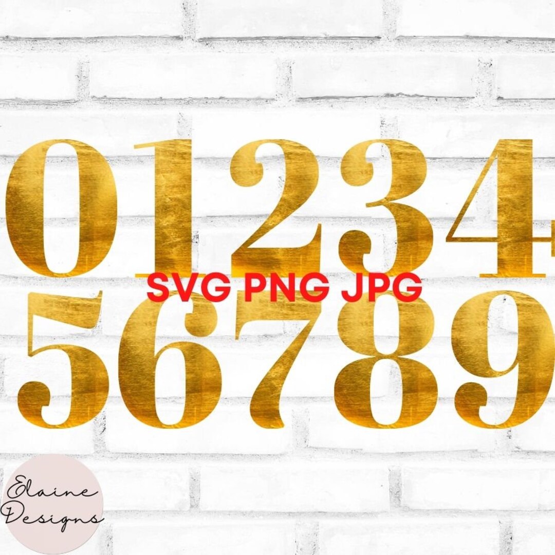 Gold Numbers Golden Numbers Gold Foil Numbers Elegant Gold Sparkle ...