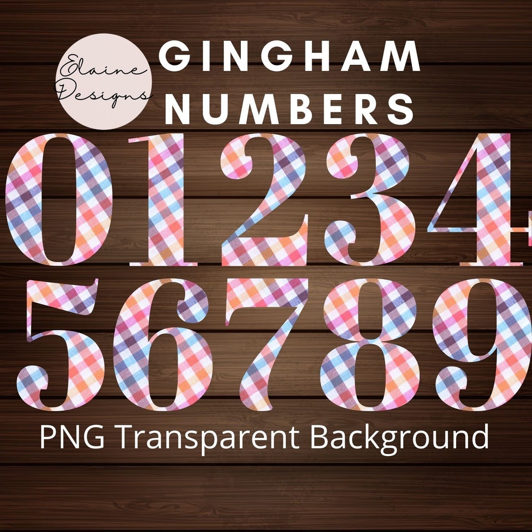 Rainbow Gingham Numbers Red Blue Numbers Red Plaid Numbers Girl Age ...