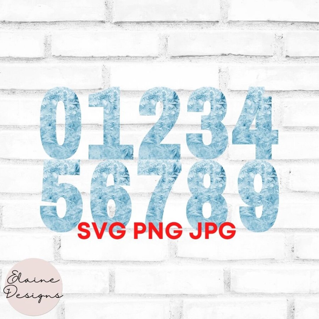 Light Blue Numbers Ice Cold Frost Frozen Winter Wedding Table Numbers ...