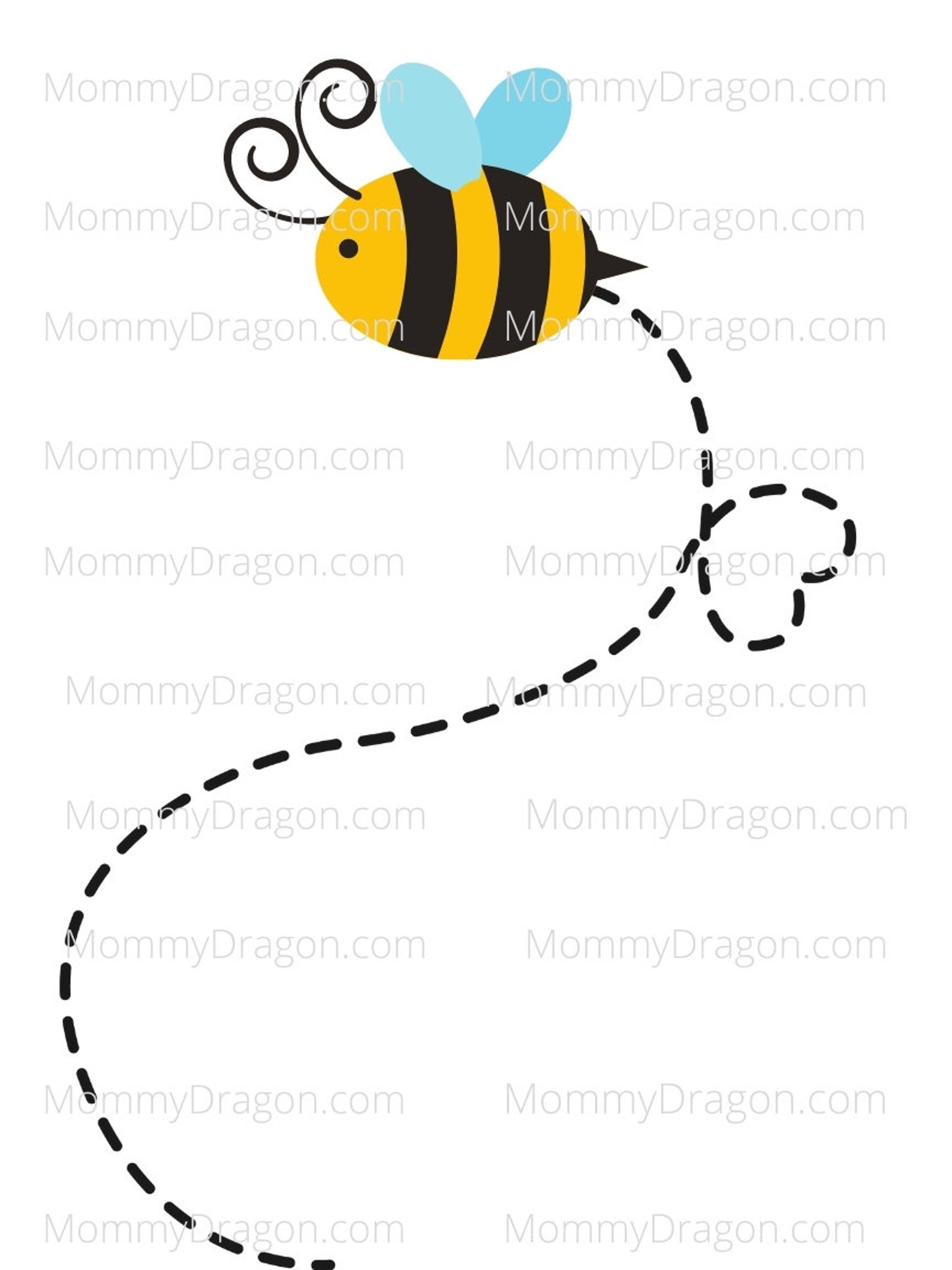 Cute Buzzing Bees Path Bundle 2 Clipart Flying Honeybee Bumble Bee in ...