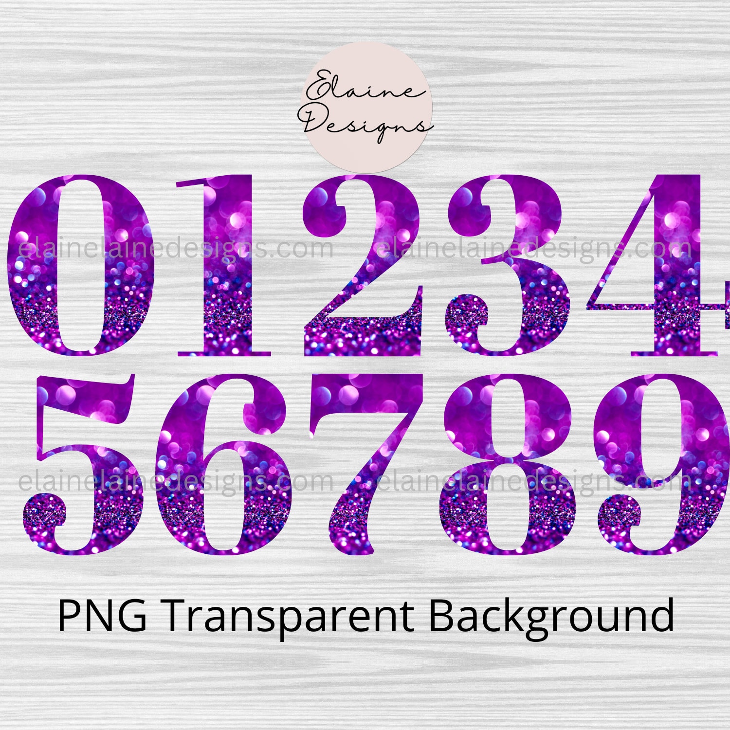 Números de brillo púrpura Números de purpurina púrpura Números de mesa ...