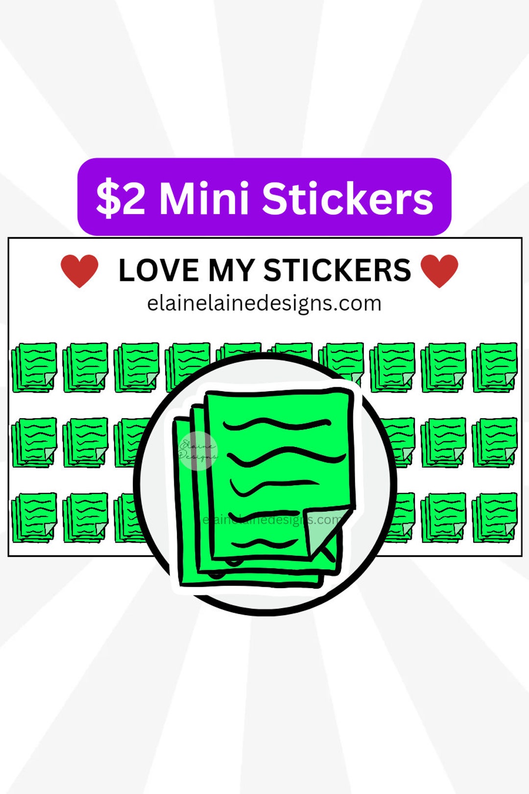 Paper Icon Sticker Stack of Papers Planner Sticker School - Etsy