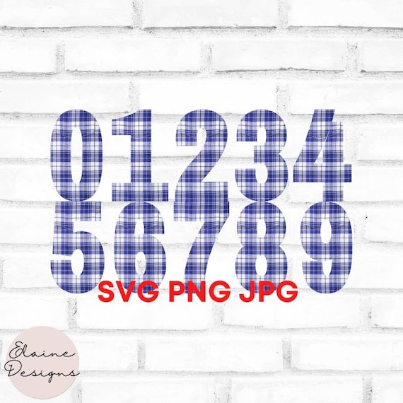Clip Art & Image Files Blue Checkered numbers Blue Numbers Gingham ...