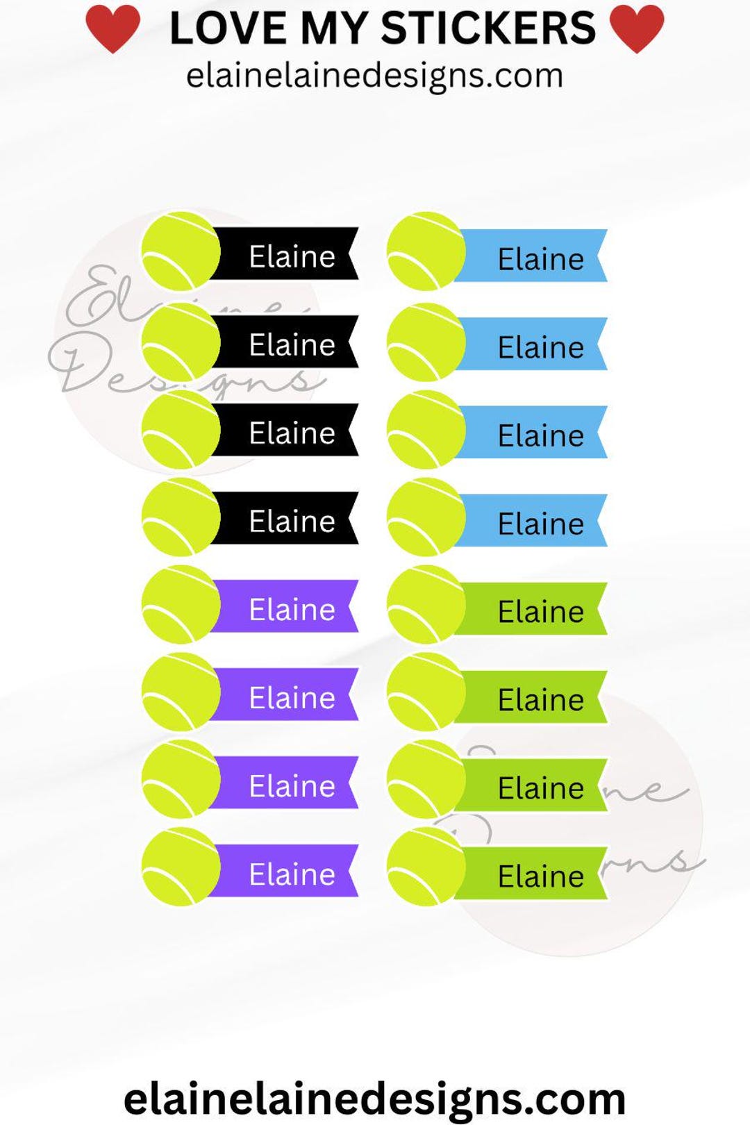 Custom Tennis Sticker Labels, Label Stickers, Personalized Stickers ...