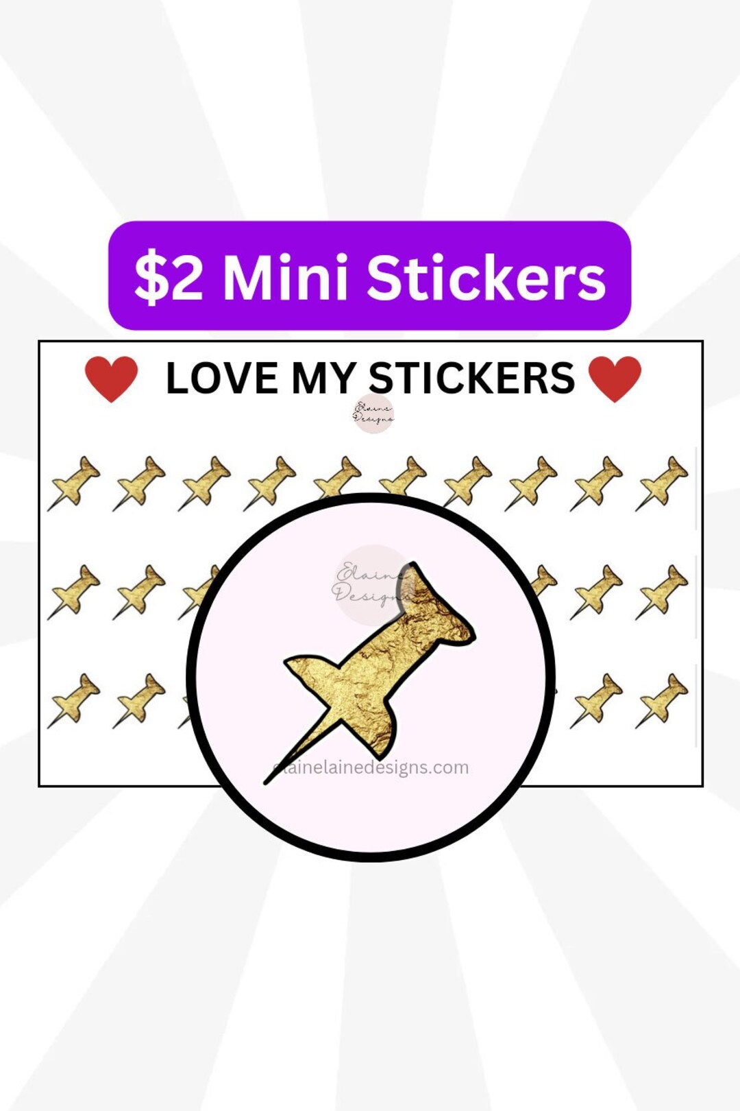 Pin Planner Sticker, Pin Stickers, Location Pin Planner Sticker, Thumb ...
