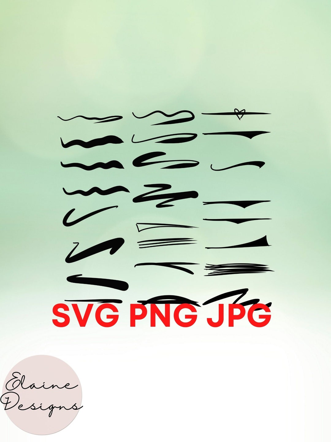 Buy Squiggly Swoop Lines Underlines Handdrawn Lines Swoosh Swooshy ...