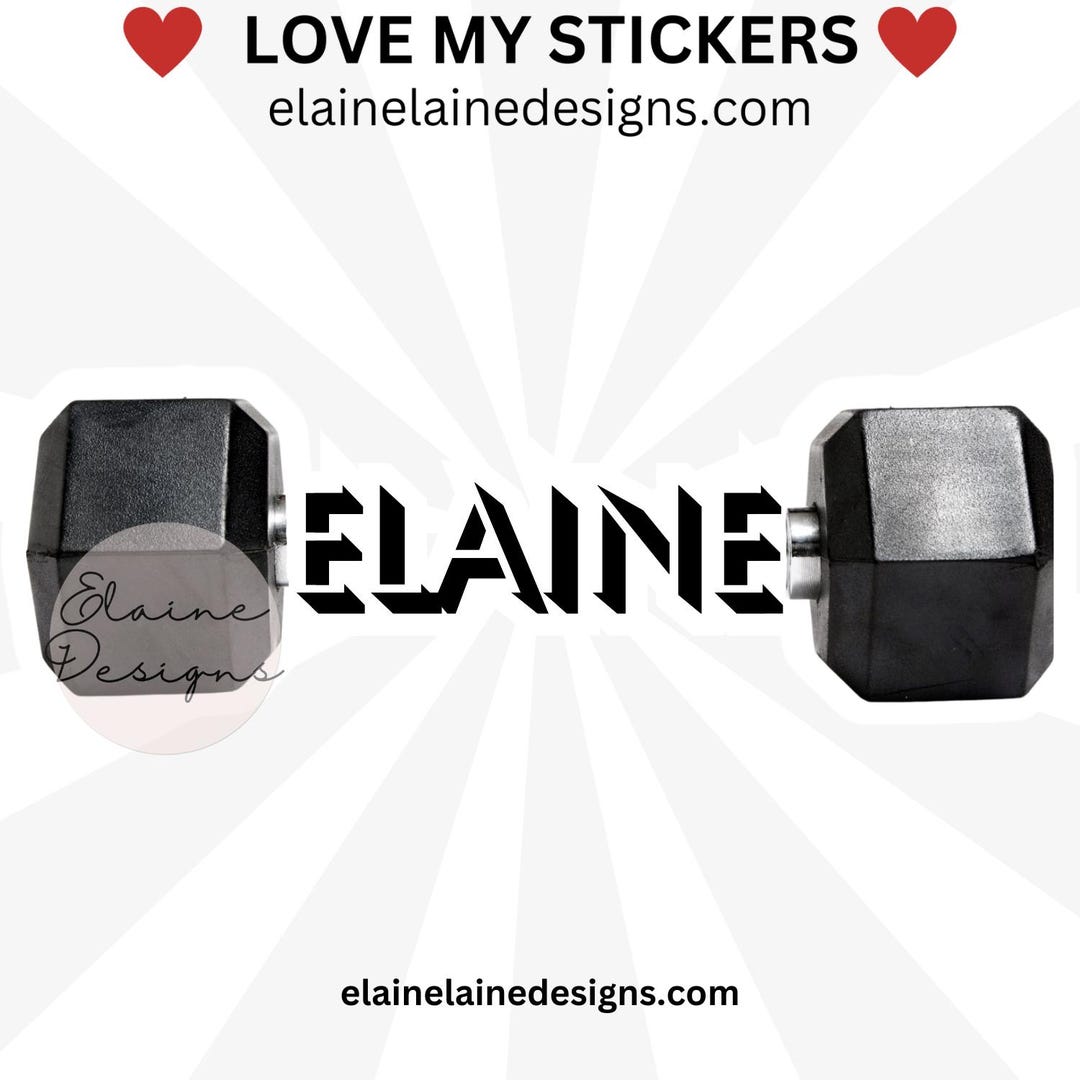 Custom Dumbbell Name Sticker, Personalized Fitness Vinyl Decal for ...