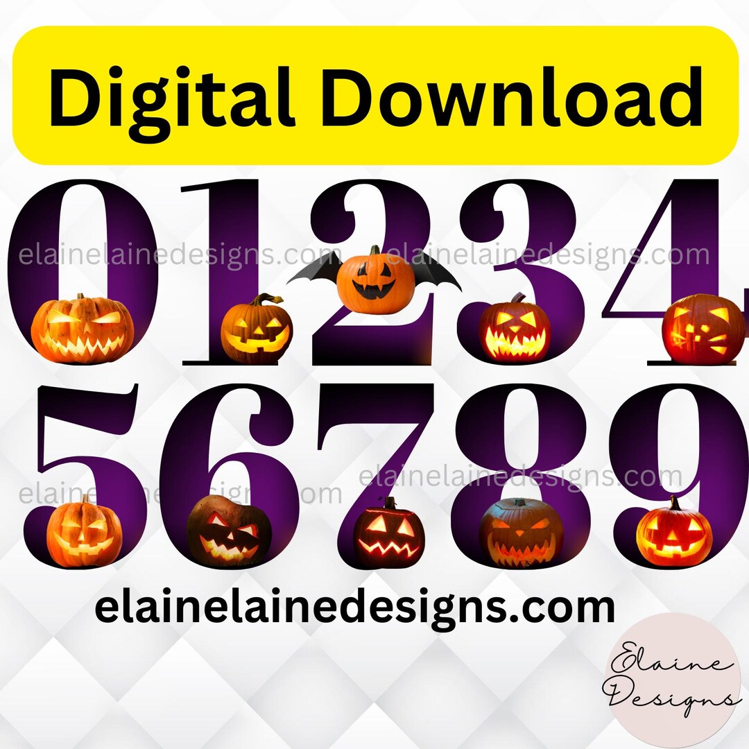 Halloween Numbers Clipart, Pumpkin Numbers, Jackolantern Numbers ...