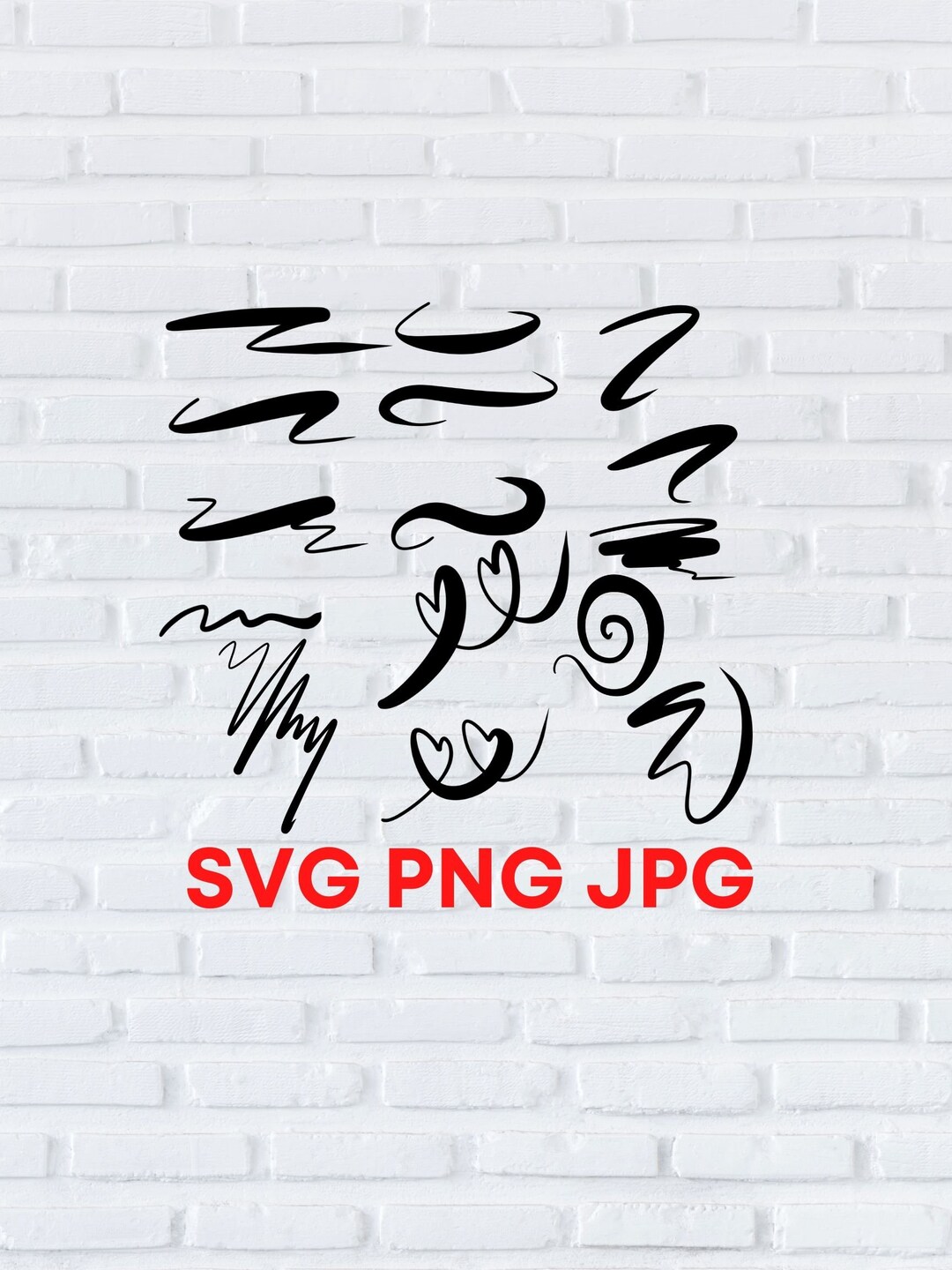 Hand Drawn Lines Handdrawn Swoosh Lines Swooshes Swish Swishes Swash ...