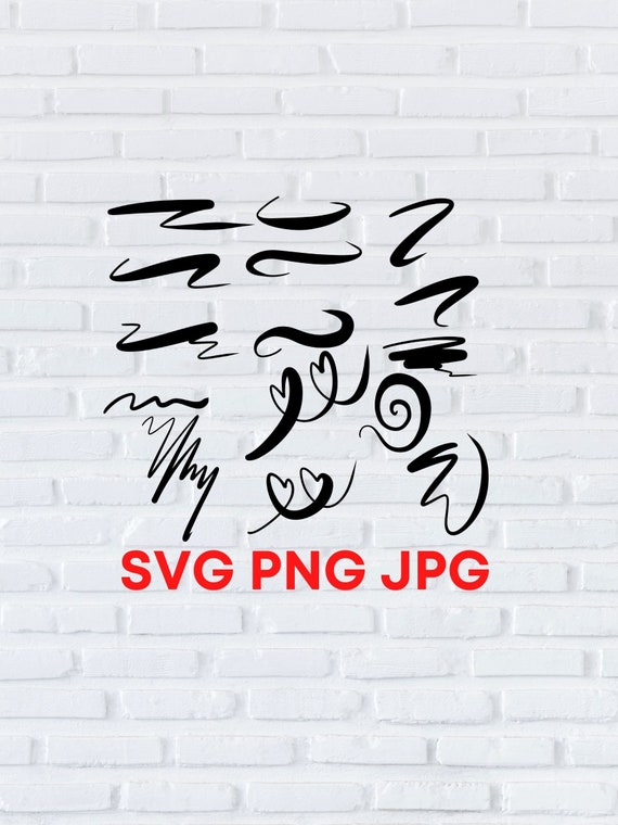 Hand Drawn Lines Handdrawn Swoosh Lines Swooshes Swish Swishes | Etsy