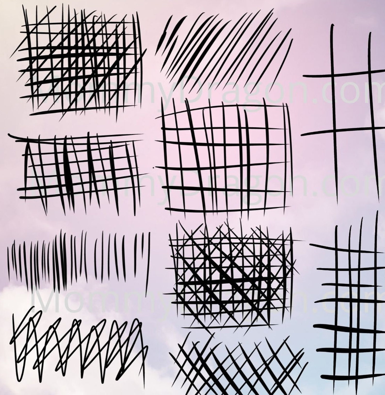 Hand Drawn Lines Set 52 Handdrawn Gridline Basketweave Tictactoe ...