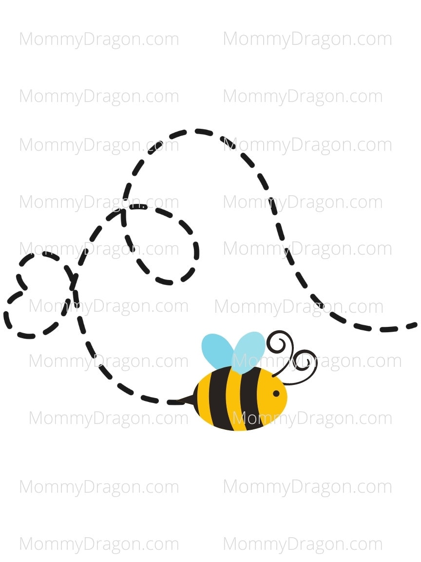 Cute Buzzing Bees Path Bundle 2 Clipart Flying Honeybee Bumble Bee in ...