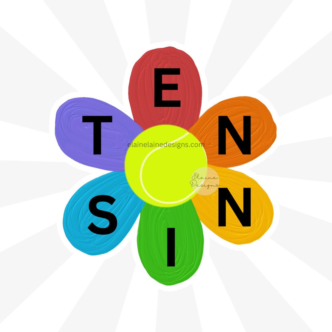 Tennis Sticker, Tennis Ball Sticker, Rainbow Tennis Sticker, Tennis ...