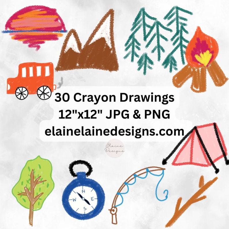 Crayon Clipart, Crayola, Kids Drawings, Crayon Doodles, Camping, Laptop ...
