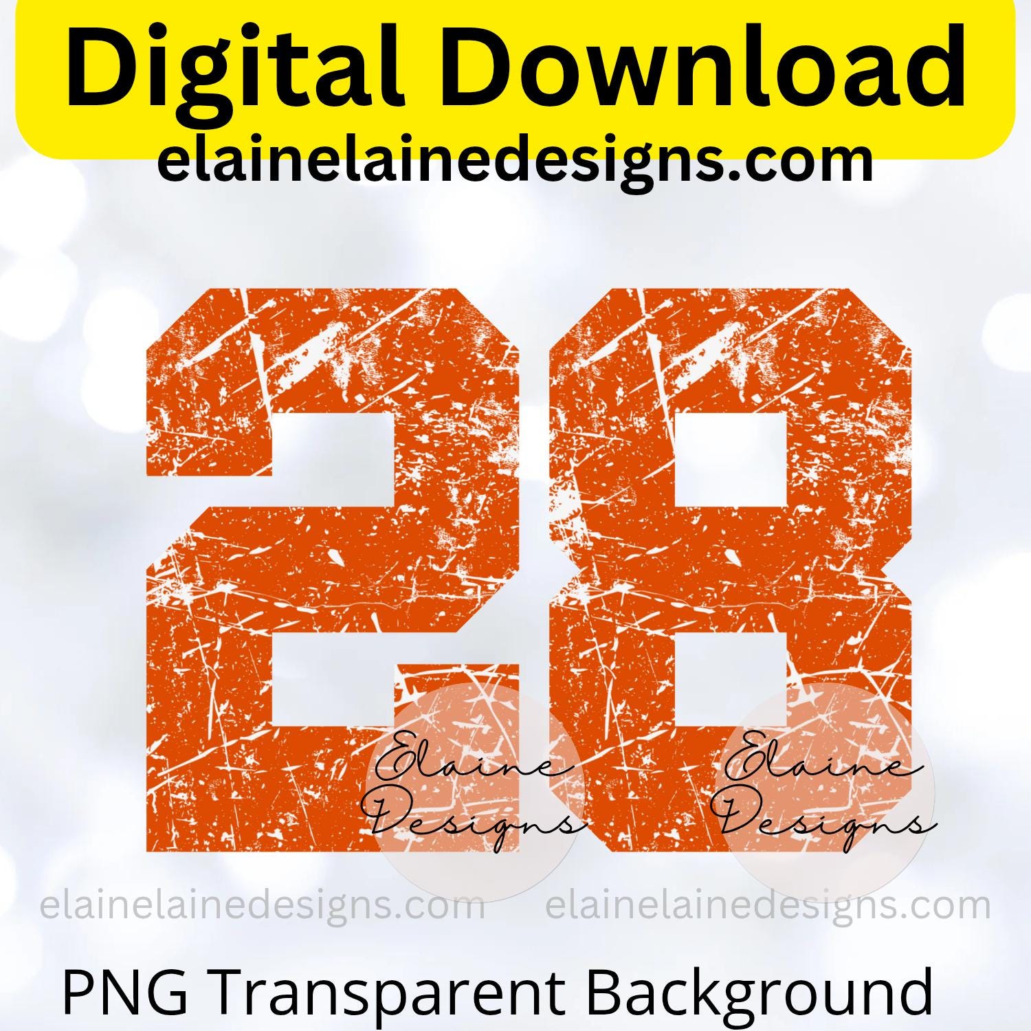 Orange Varsity Sports Numbers 0-9 | Distressed Grunge Style | Sports ...