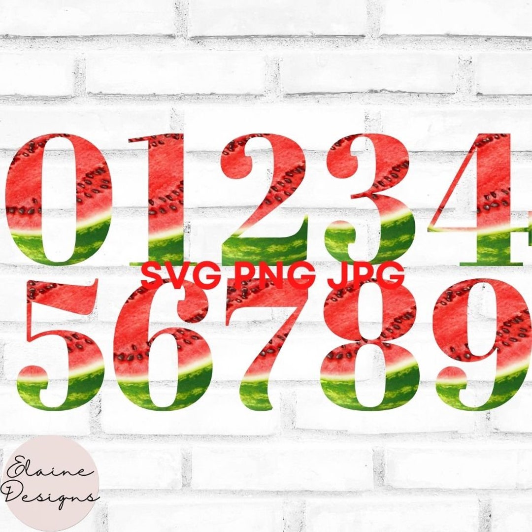 Watermelon Numbers Red and Green Numbers Fruit Numbers Wedding Table ...