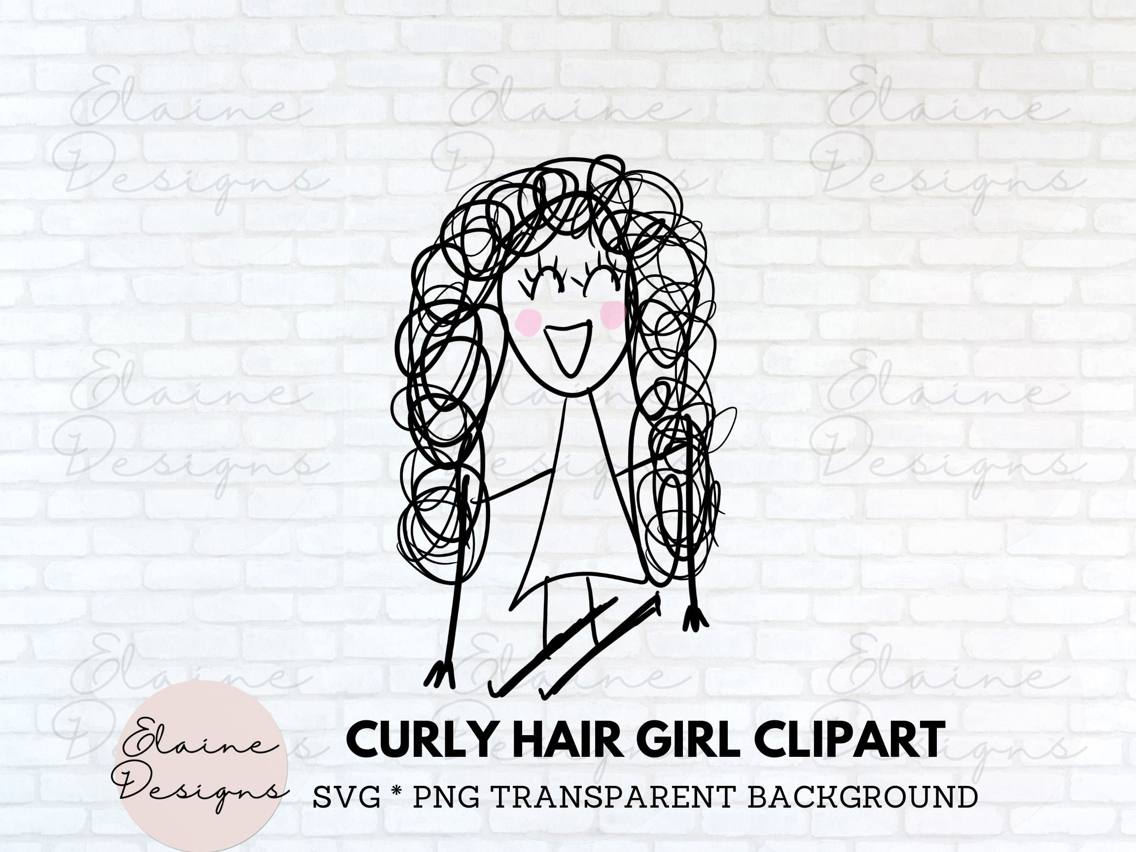 Curly Hair Png Cute Curly Hair Girl Png Hair Curls Svg Wild - Etsy
