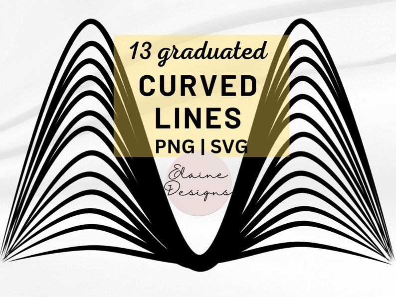 Curved Lines Svg Graduated Curved Lines Png Curve Line Hill - Etsy