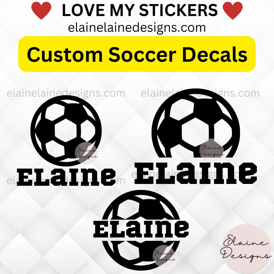 Soccer Stickers, Soccer Number, Soccer Ball Decal, Custom Soccer ...