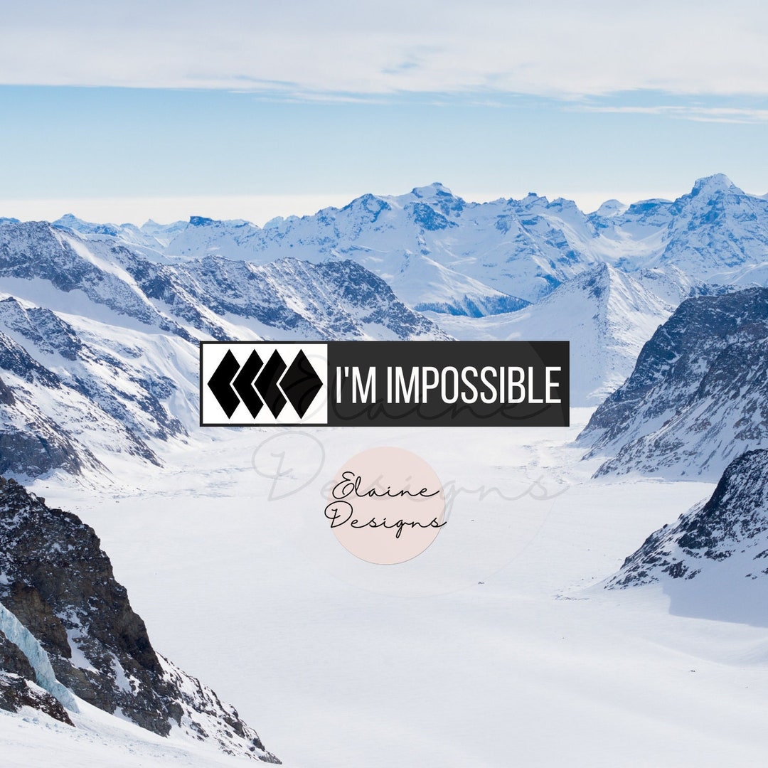 Ski Stickers, I'm Impossible Ski Stickers Funny Skiing Sticker Black ...