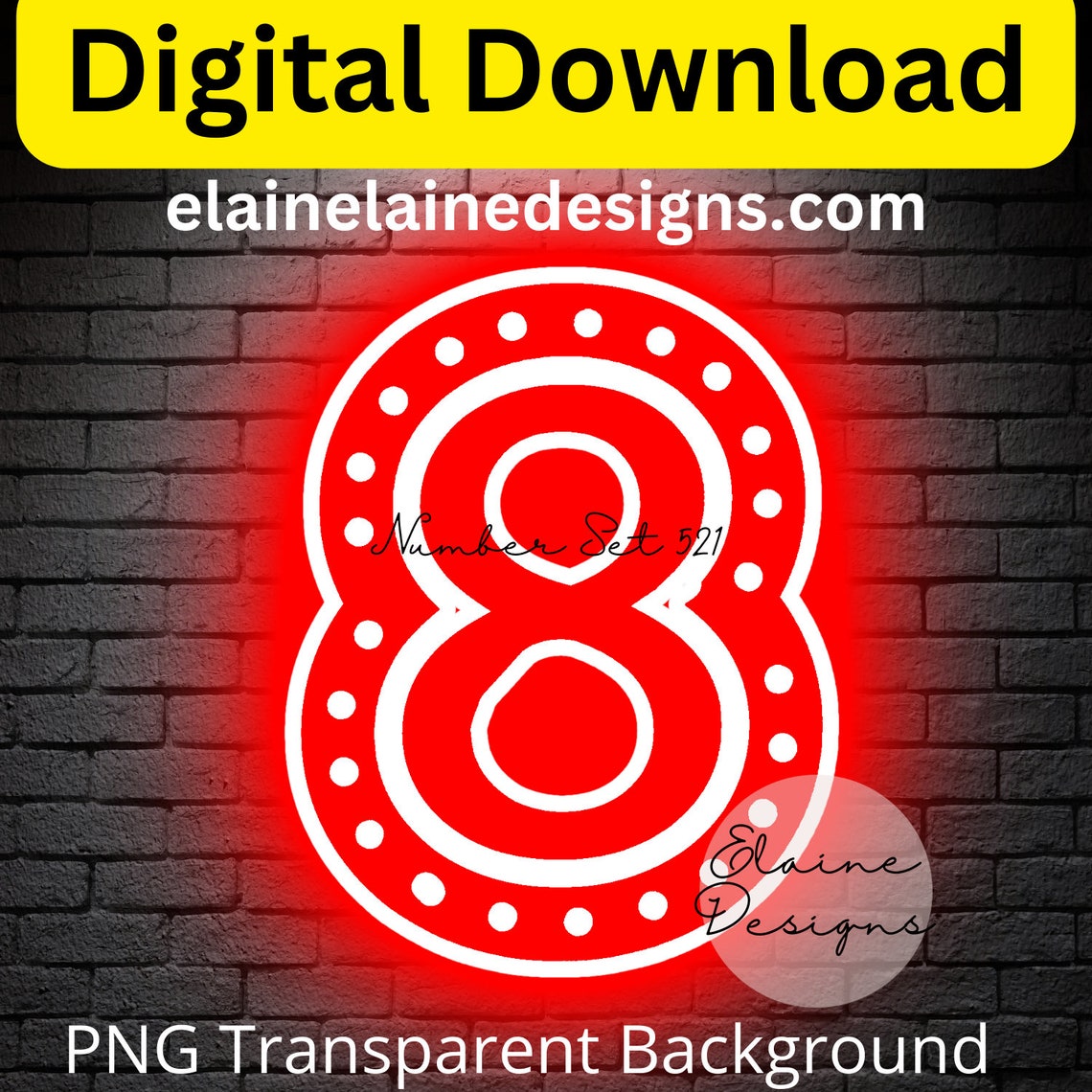 Neon Numbers PNG, Printable Numbers, Neon Numbers, Fluorescent Numbers ...