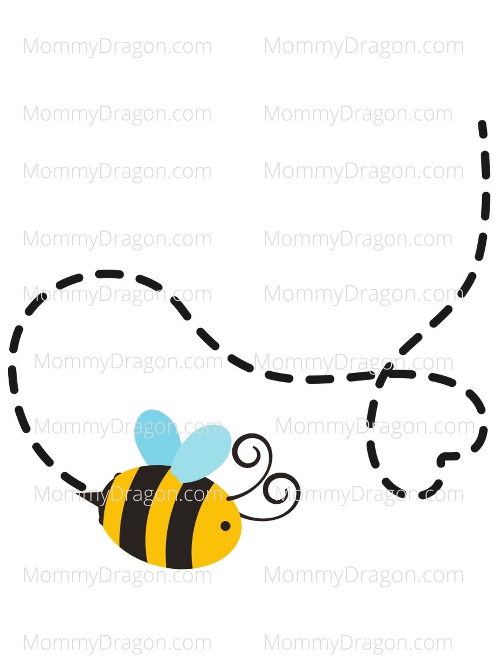 Cute Buzzing Bees Path Bundle 2 Clipart Flying Honeybee Bumble - Etsy