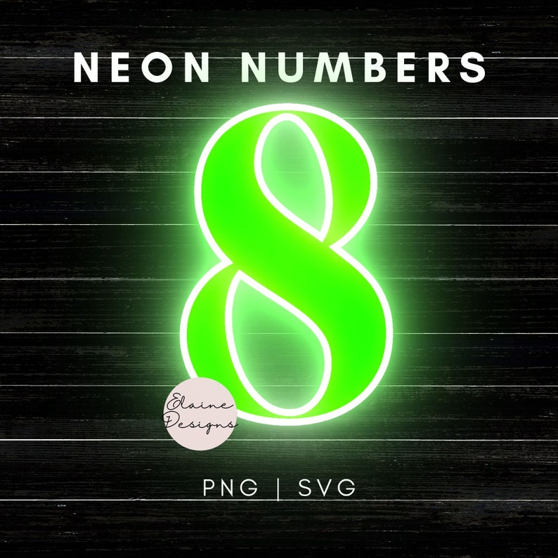 Neon Numbers Green Glowing Numbers Lime Green Numbers Neon Green ...