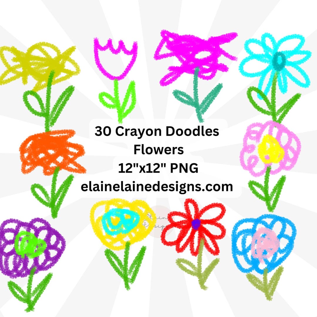 Crayon Doodles, Doodles Png, Crayon Flowers, Kids Drawings, Crayola ...