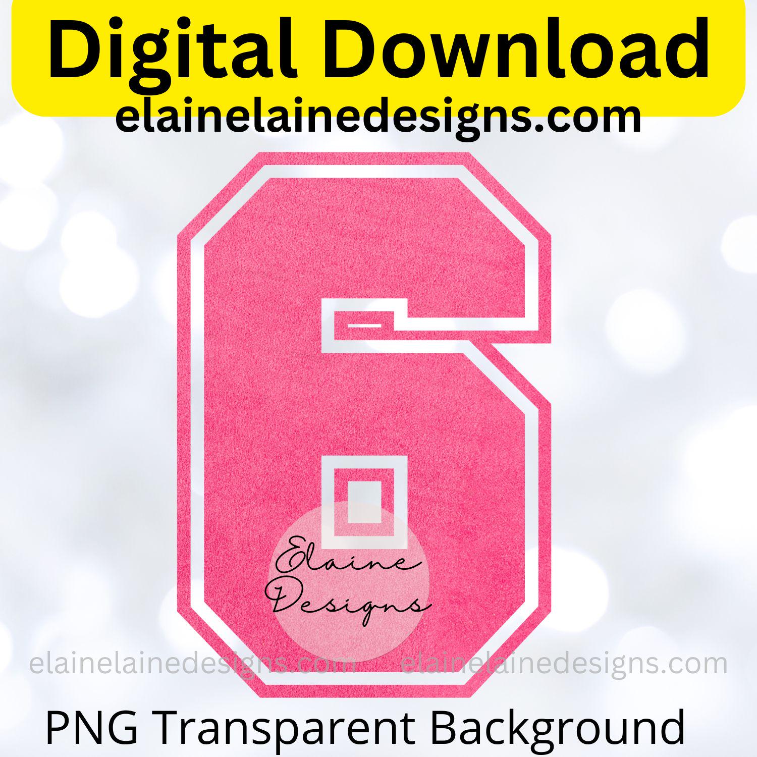 Pink Numbers, Pink Sports Numbers, Varsity Numbers, Numbers Clipart ...