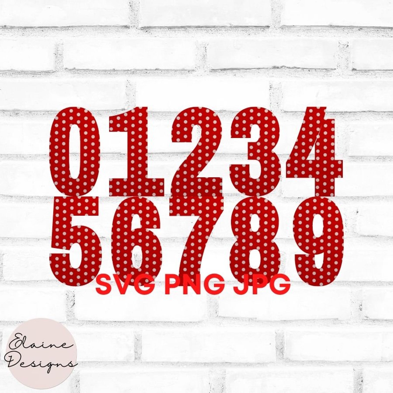 Red Polka Dot Numbers Red Dot Numbers Wedding Table Numbers Party ...