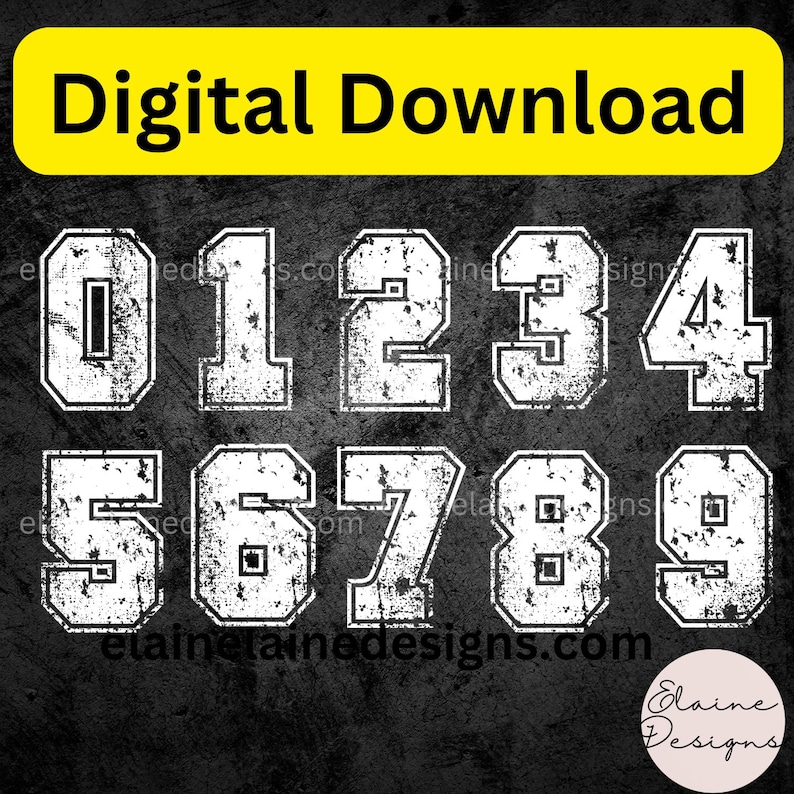 Varsity Numbers, White Numbers, Numbers Png, Sports Numbers, Grunge ...