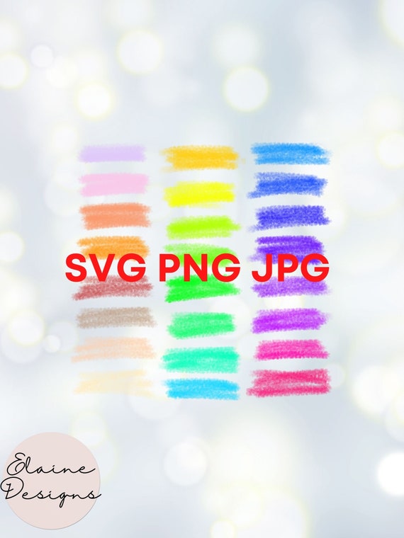 Crayon Lines Svg Handdrawn Lines Colorful Lines Watercolor - Etsy