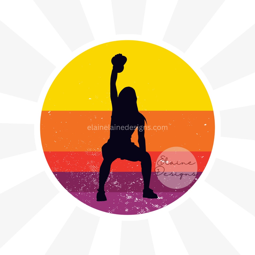 Crossfit Sticker, Girl Workout Sticker, Girl Kettlebell Sticker ...