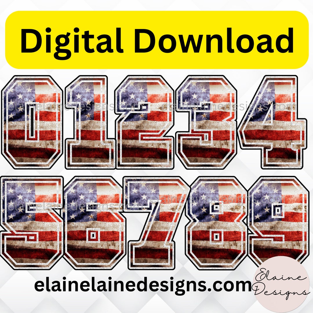 USA Numbers PNG, American Flag Numbers, USA Flag Numbers, Numbers Png ...