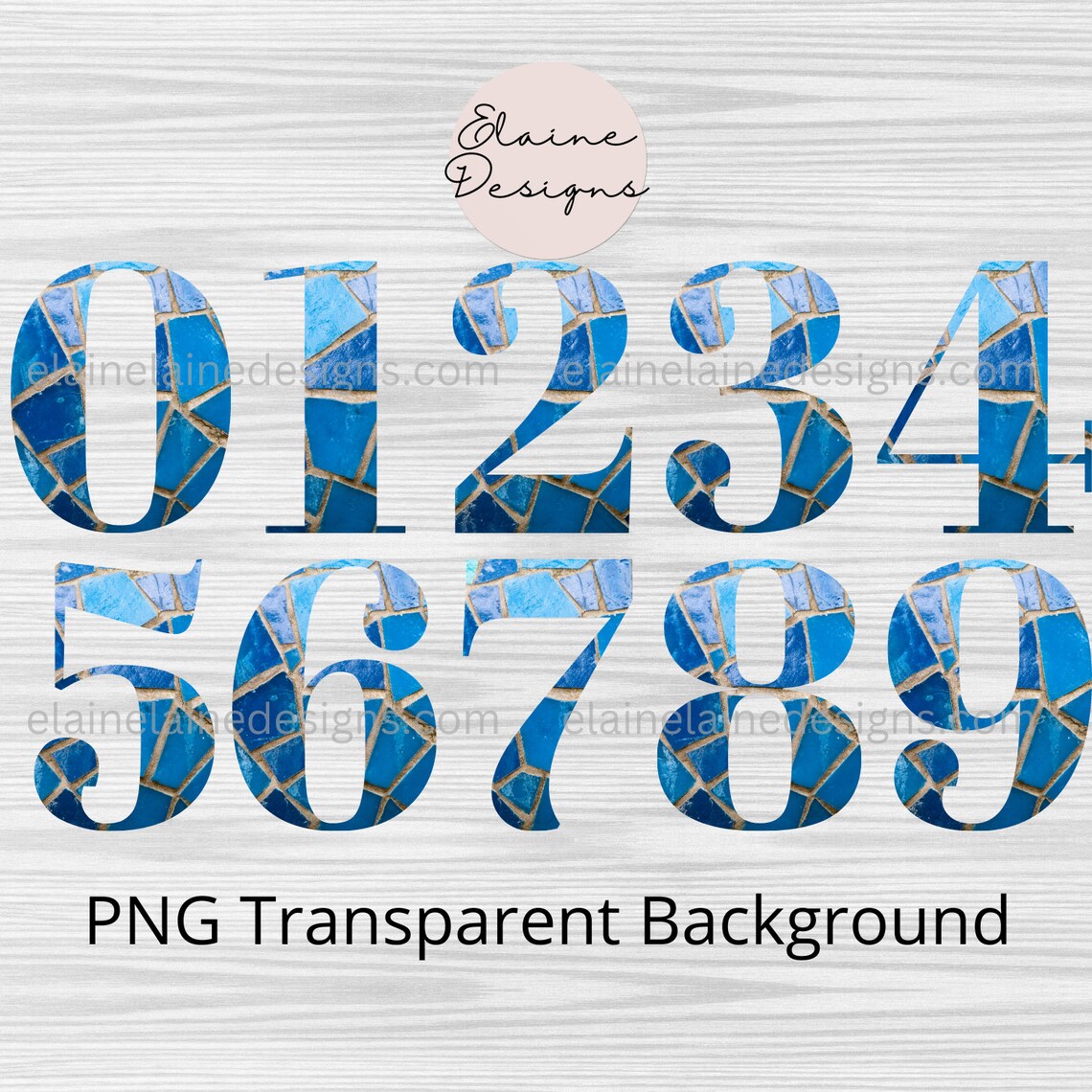 Mosaic Numbers Blue Numbers Blue Gold Mosaic Numbers Wedding Table ...