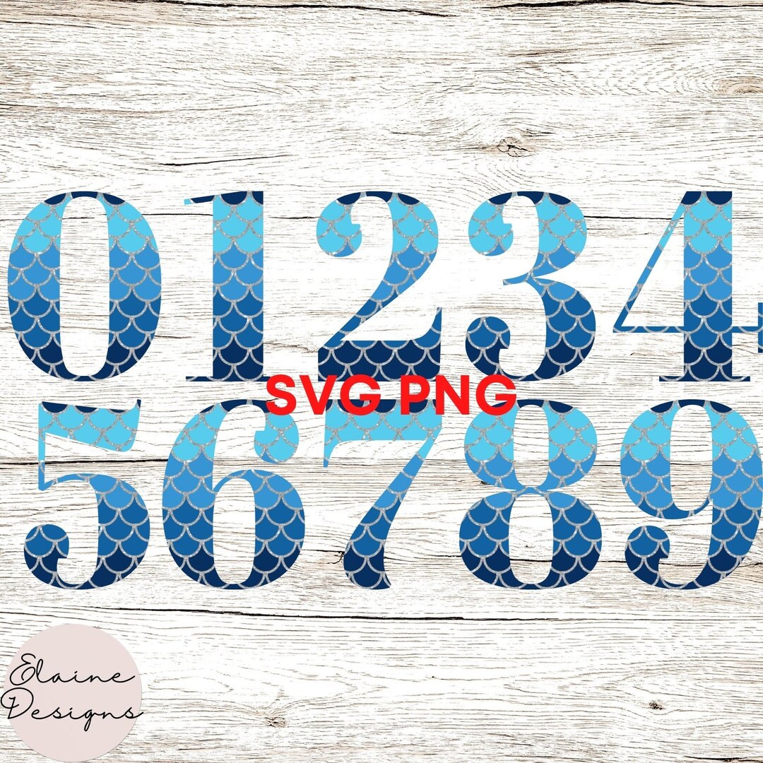 Mermaid Numbers Blue Mermaid Scales Mermaid Birthday Numbers - Etsy
