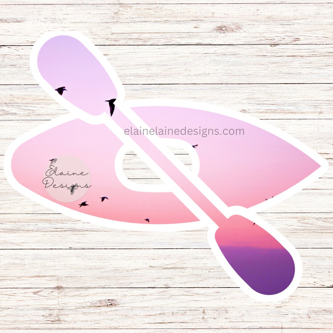 Kayak Sticker Kayaking Stickers Travel Sticker Kayak Purple Sunset ...