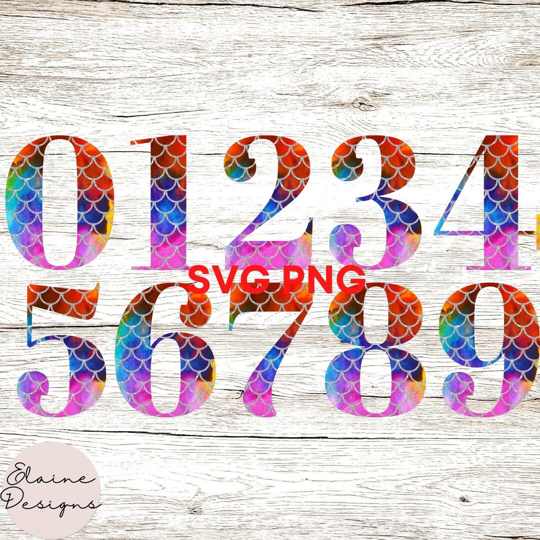 Mermaid Numbers Rainbow Mermaid Scales Mermaid Birthday Numbers Silver ...
