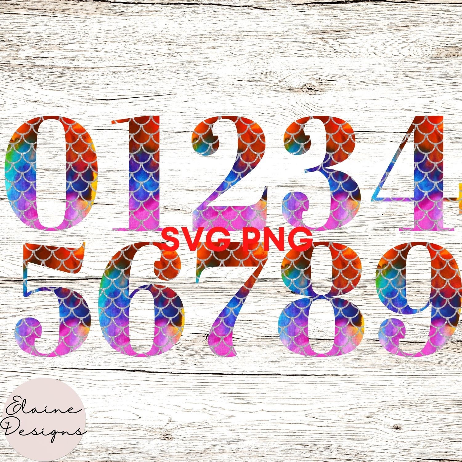 Mermaid Numbers Rainbow Mermaid Scales Mermaid Birthday Numbers Silver ...