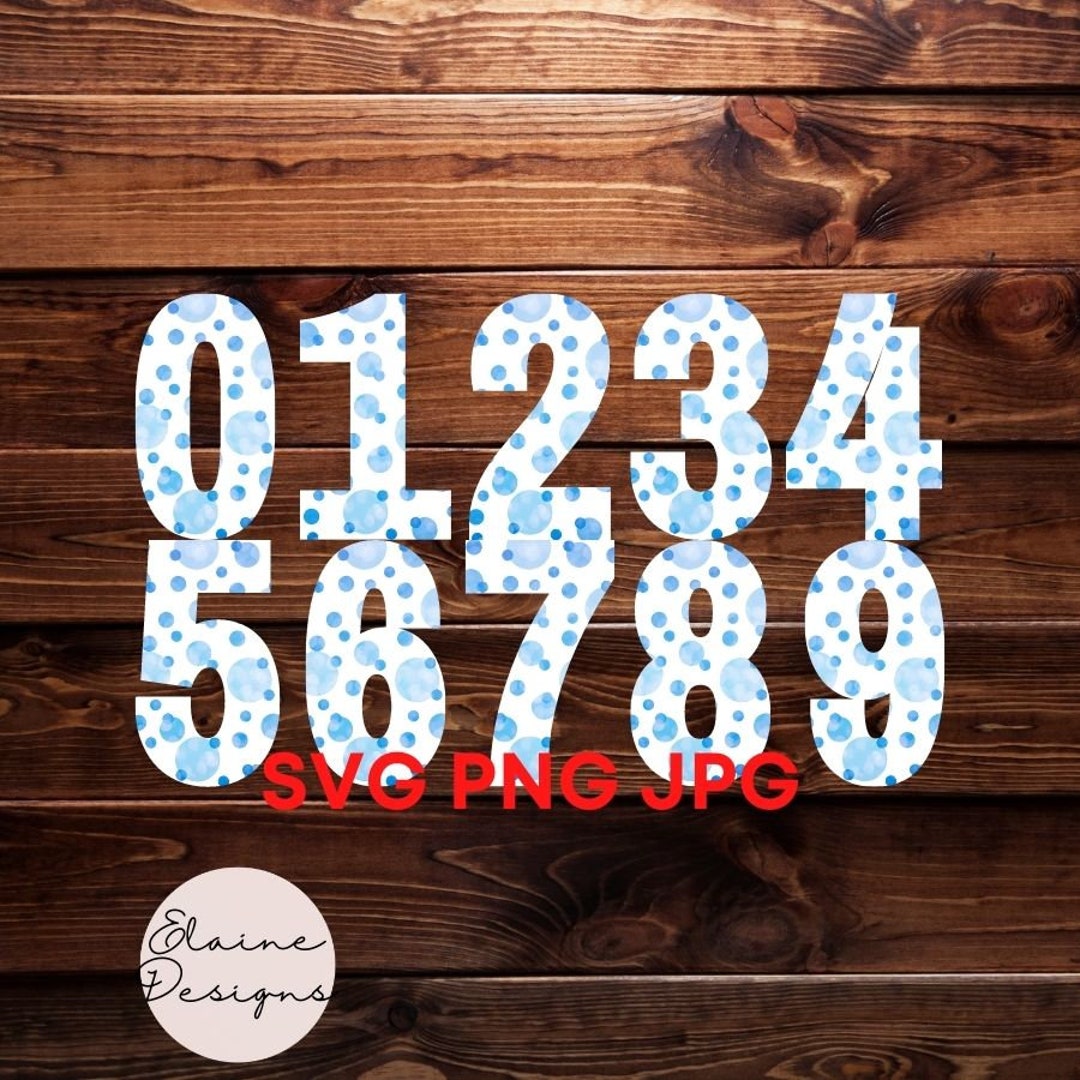 Polka Dot Numbers Blue Dot Numbers Wedding Table Numbers Party Numbers ...