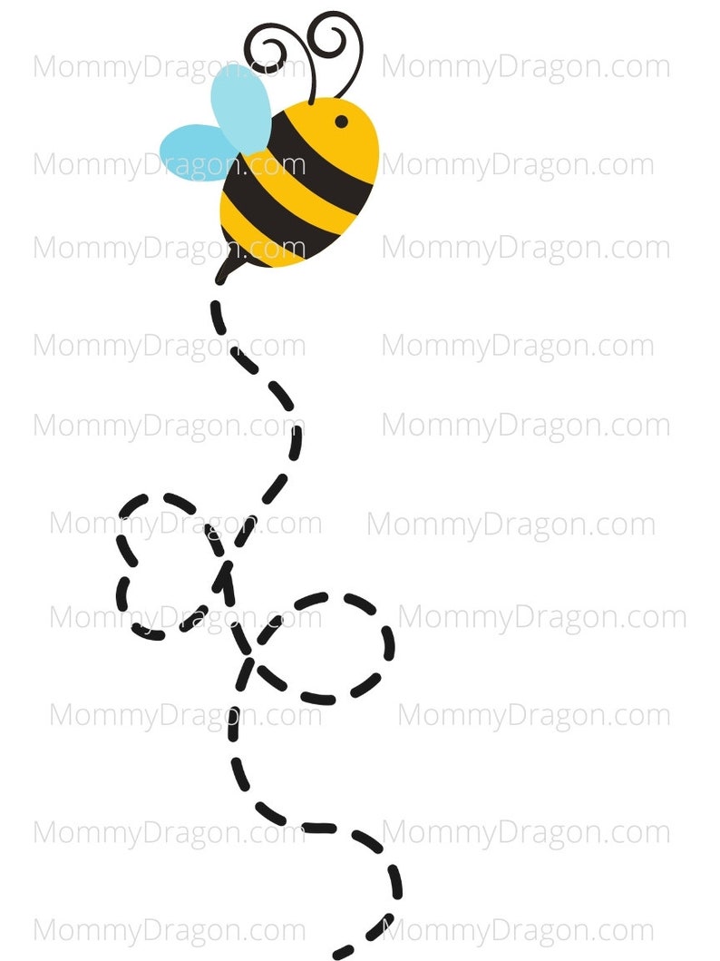 Cute Buzzing Bees Path Bundle 2 Clipart Flying Honeybee Bumble Bee in ...