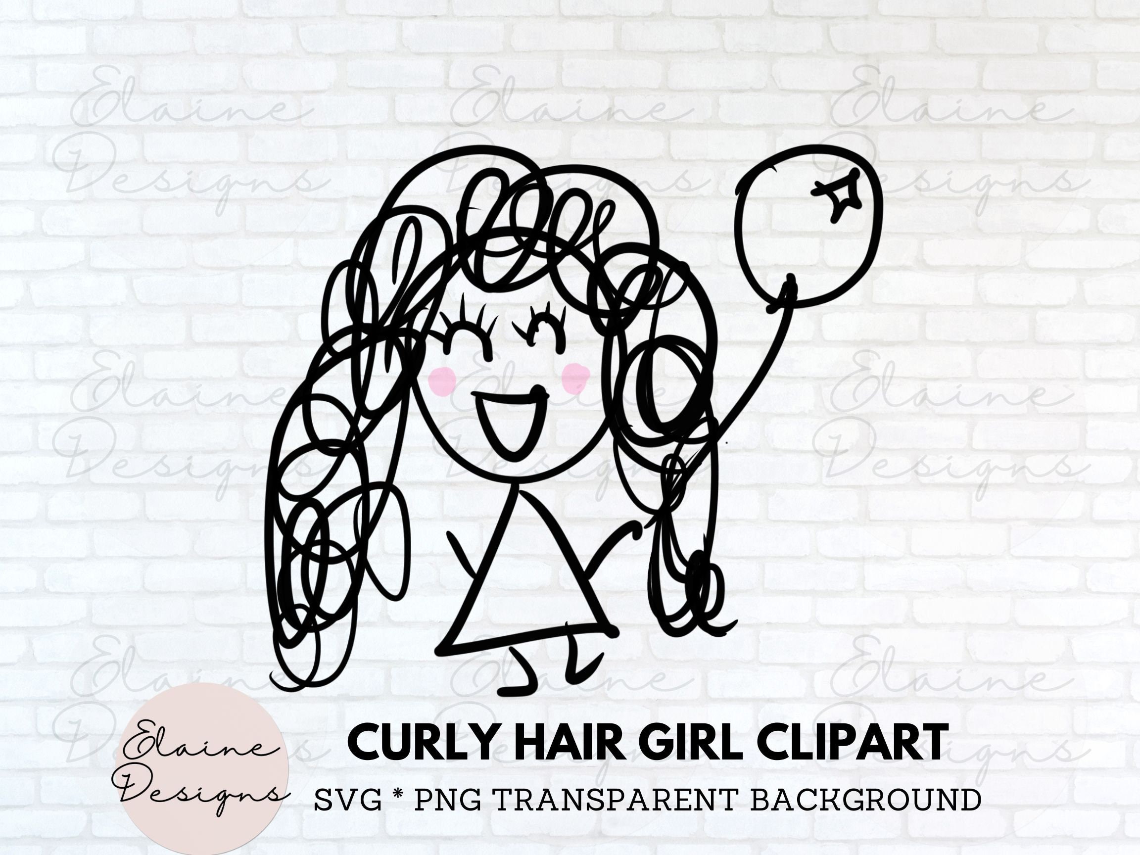 Curly Hair Png Cute Curly Hair Girl Png Curly Hair Svg Hair Curls Svg ...