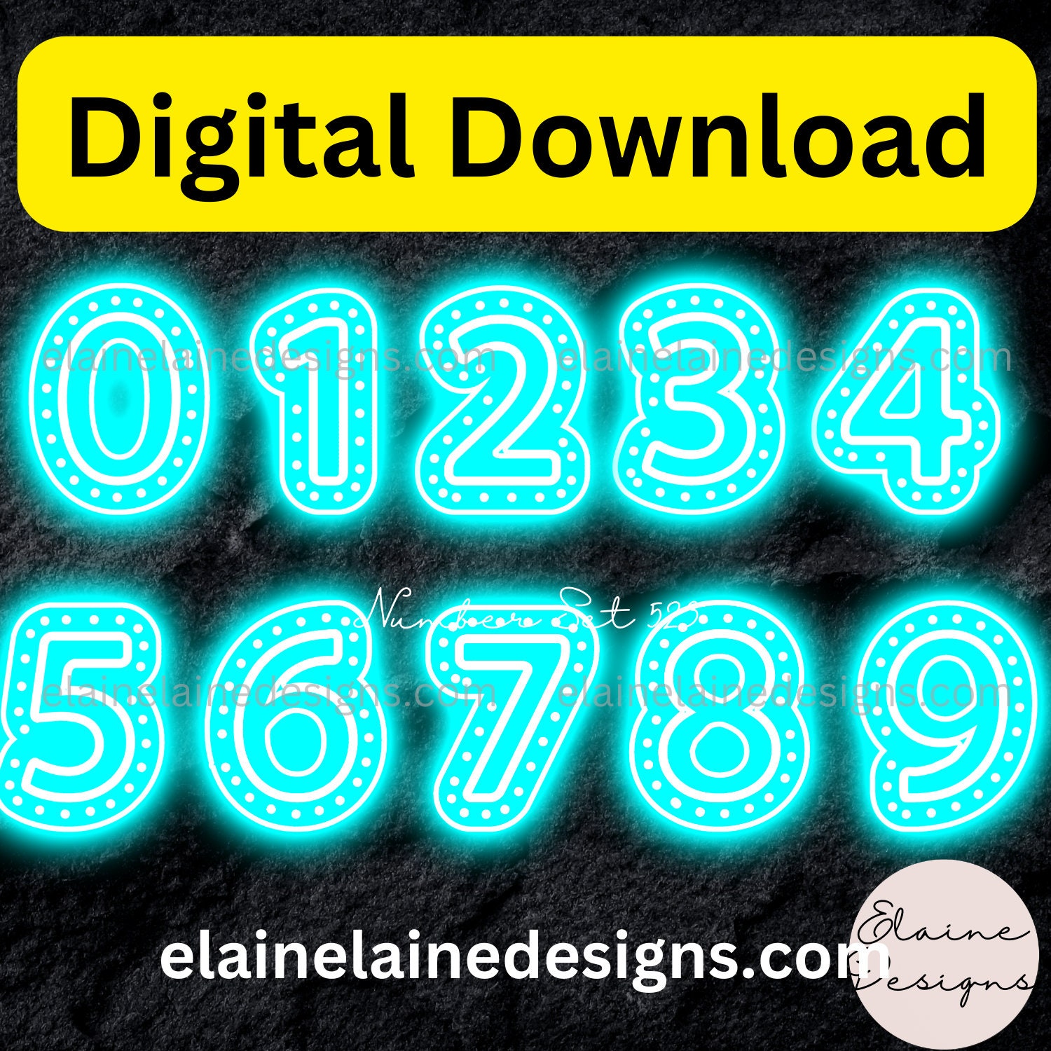 Neon Numbers PNG, Printable Numbers, Neon Numbers, Fluorescent Numbers ...