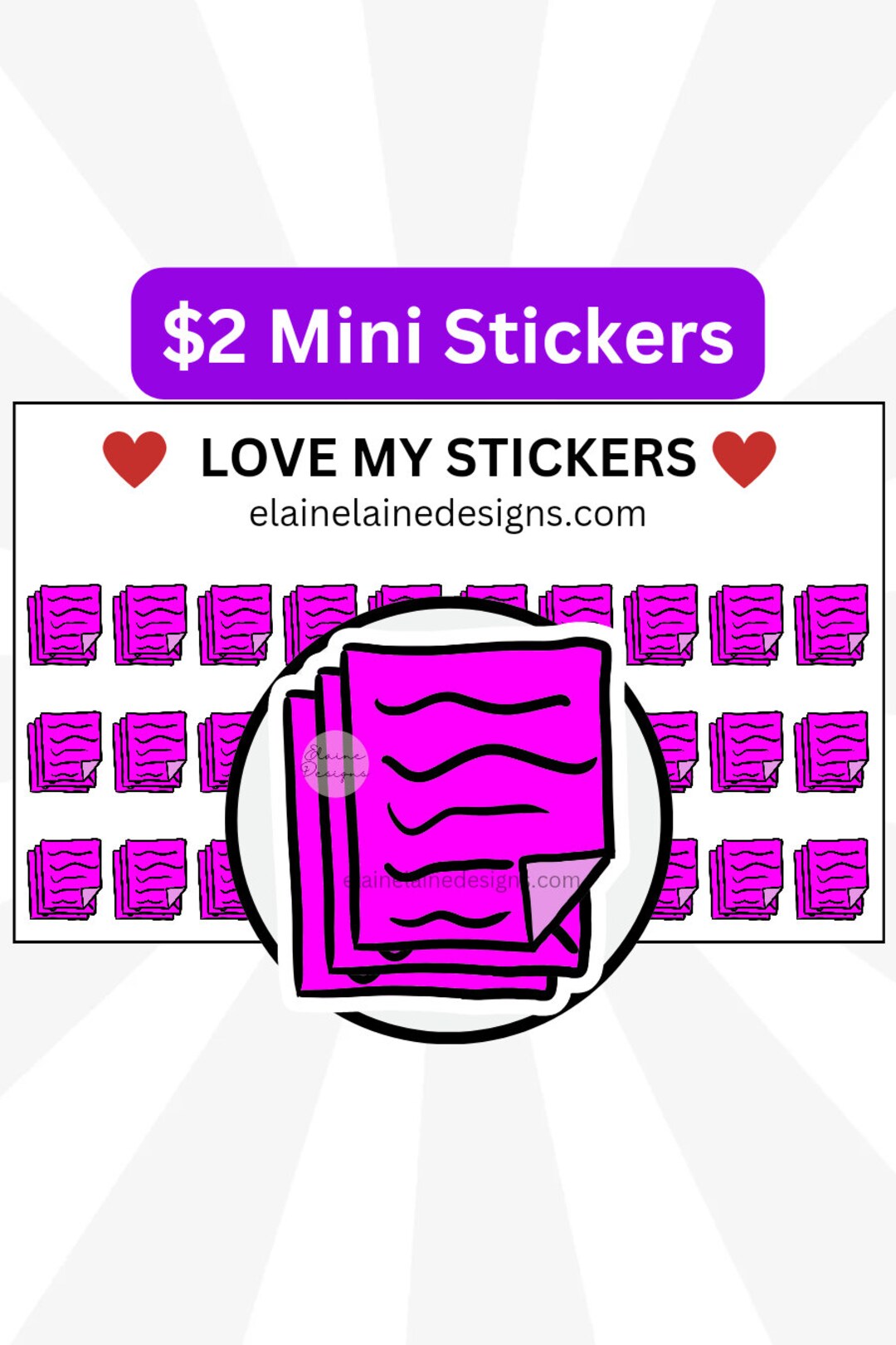 Paper Icon Sticker, Stack of Papers Planner Sticker, School Icon ...